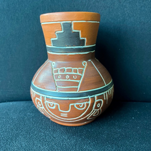 Leopaldo de Mexico | Art | Vtg Mexican Aztec Mayan Folk Art Terracotta ...